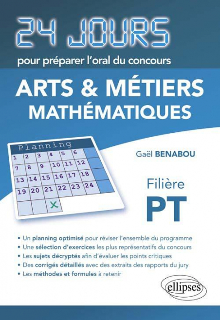 Mathématiques 24 jours pour préparer l'oral du concours Arts et Métiers ...