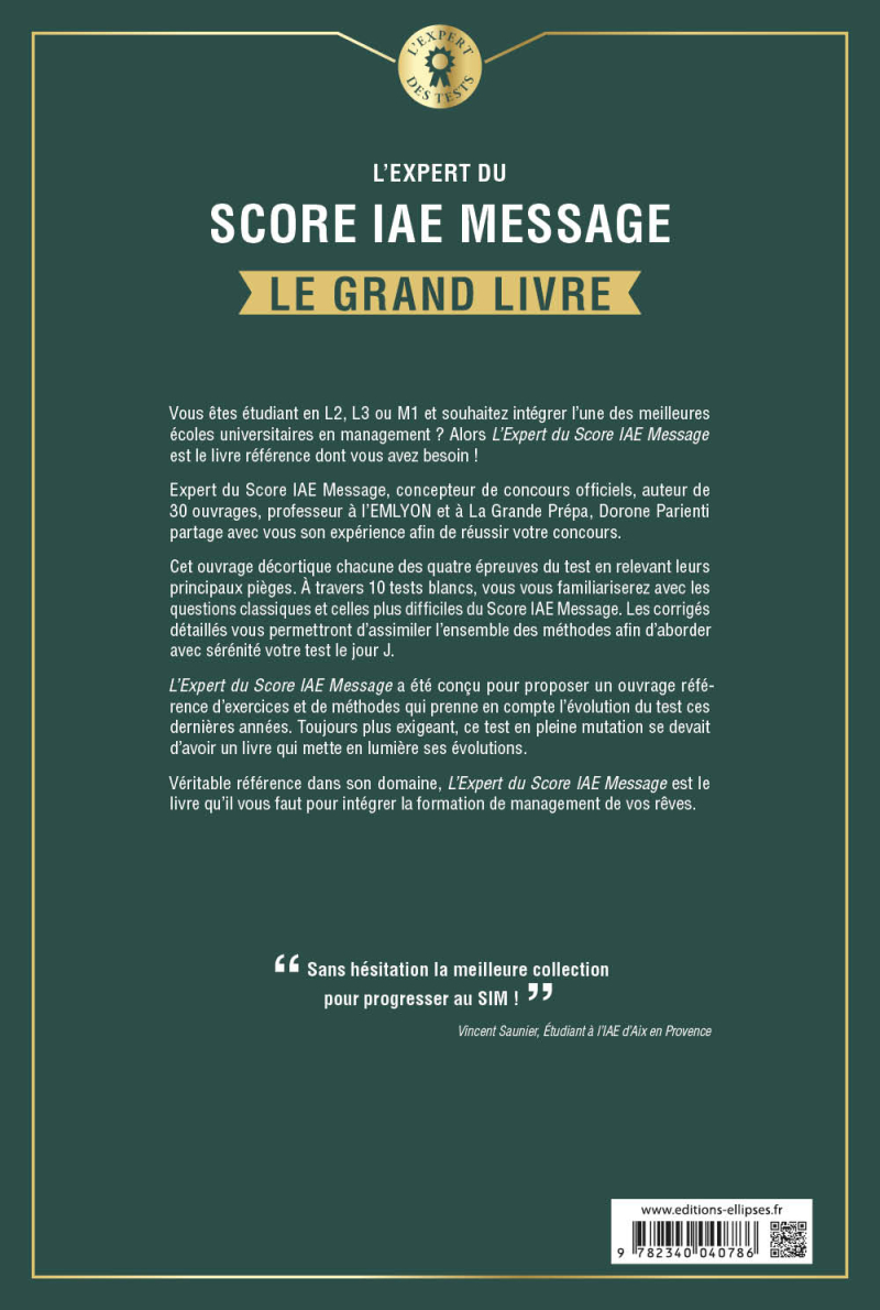 L'Expert du Score IAE Message - Le Grand Livre - Édition 2021