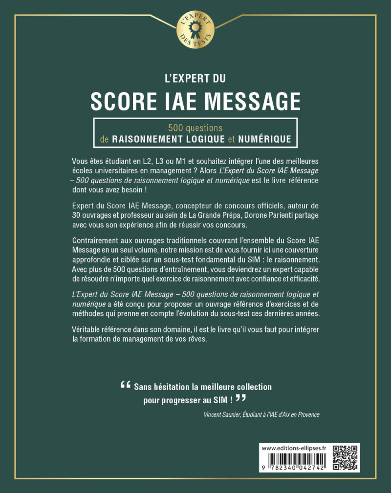 L'Expert du Score IAE Message® - 300 questions de Raisonnement Logique ...