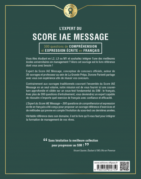 L'Expert du Score IAE Message - 300 questions de Compréhension et ...