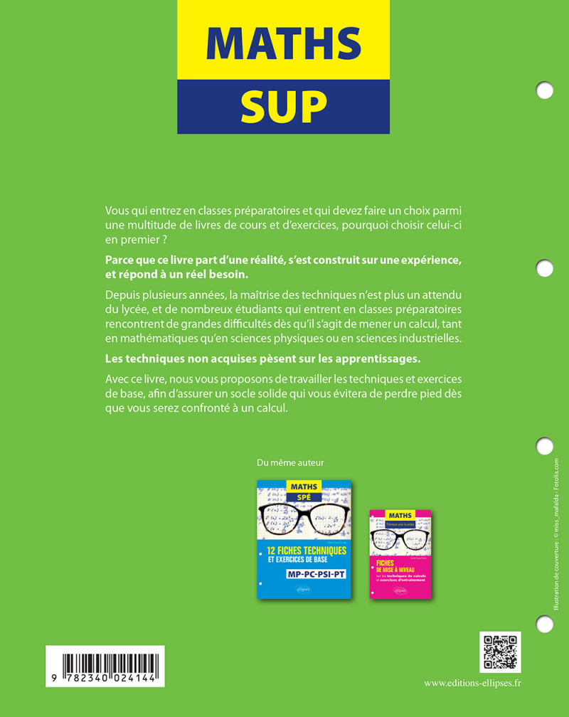 Maths Sup - 20 fiches techniques et exercices de base - MPSI, PCSI et PTSI