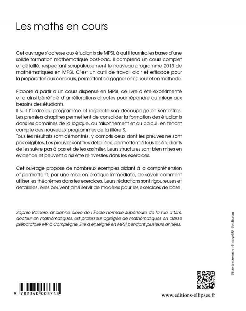 Les maths en cours - MPSI. Cours complet et détaillé, enrichi de ...