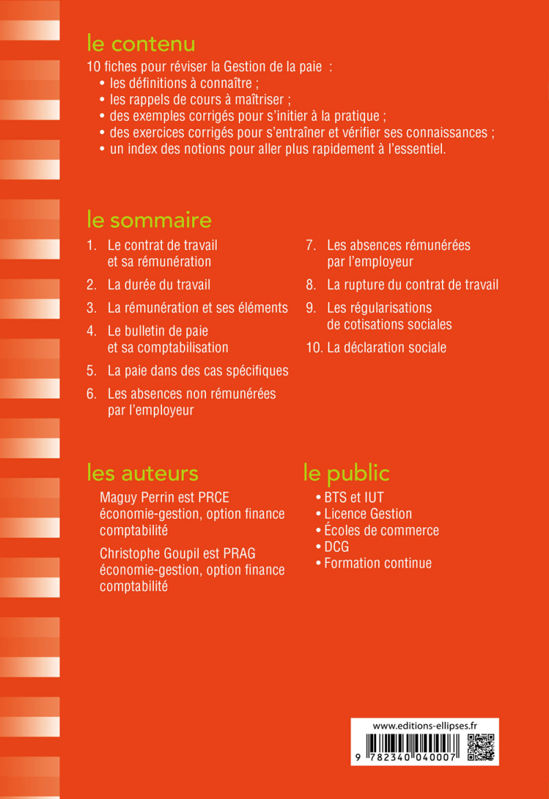 Fiches de Gestion de la paie - 4e édition