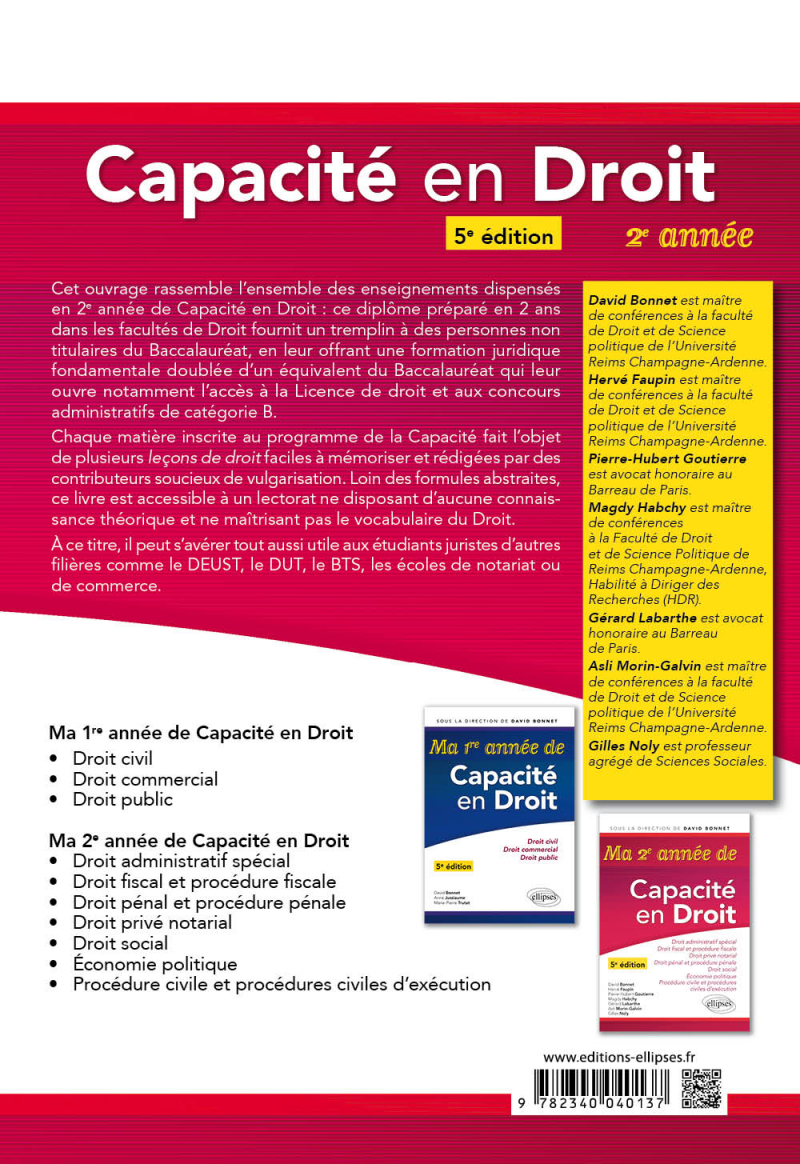 Ma deuxième année de Capacité en Droit. Droit administratif spécial - Droit fiscal et procédure ...