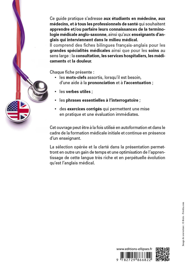 Anglais médical. Fiches de vocabulaire thématique et exercices corrigés
