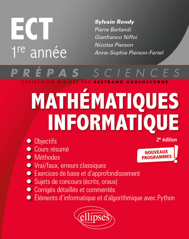Mathématiques - Informatique - ECT 1re année - Nouveaux programmes - 2e ...