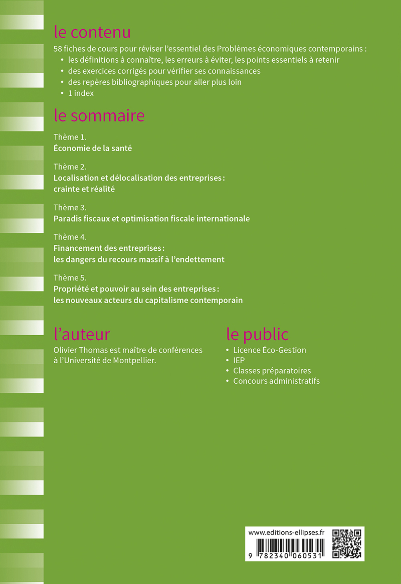 Fiches de Problèmes économiques contemporains