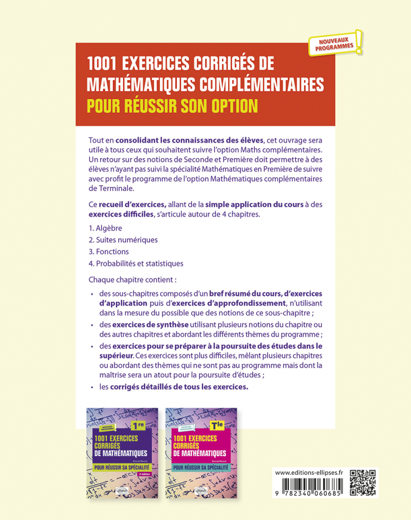 1001 exercices corrigés de Mathématiques complémentaires - Terminale ...