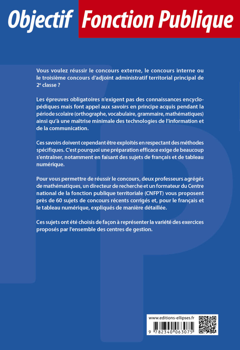 Annales corrigées du concours d'adjoint administratif territorial ...