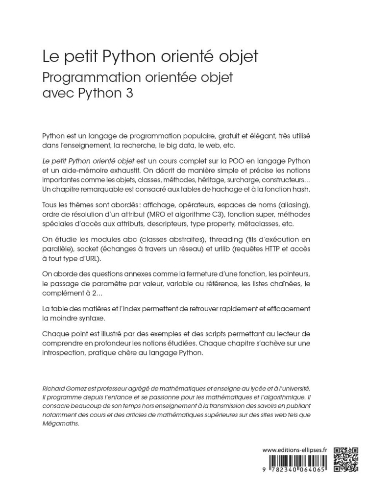 Le petit Python orienté objet - Programmation orientée objet avec Python 3