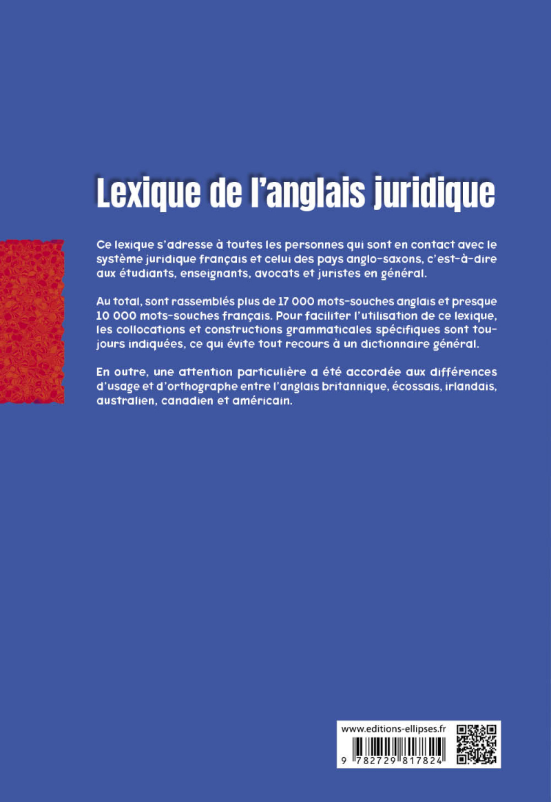 Lexique de l'anglais juridique - 'French-English / English-French Law ...