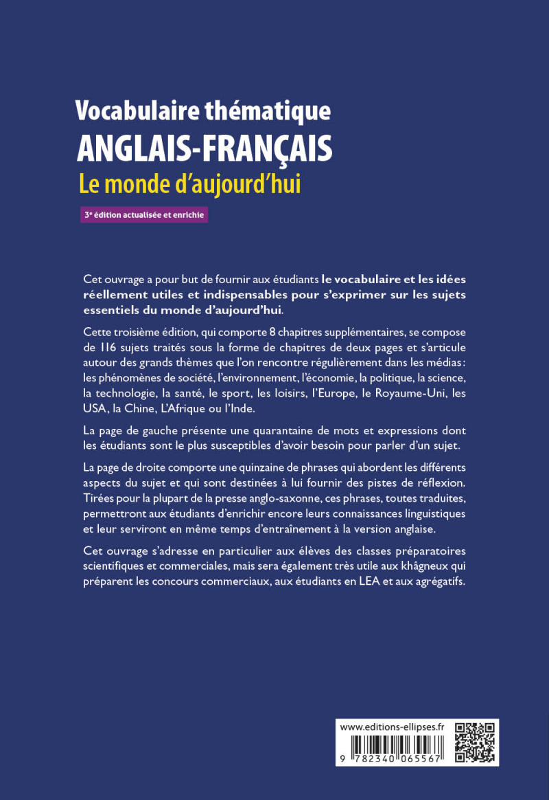 Vocabulaire thématique anglais-français 3e édition actualisée et ...