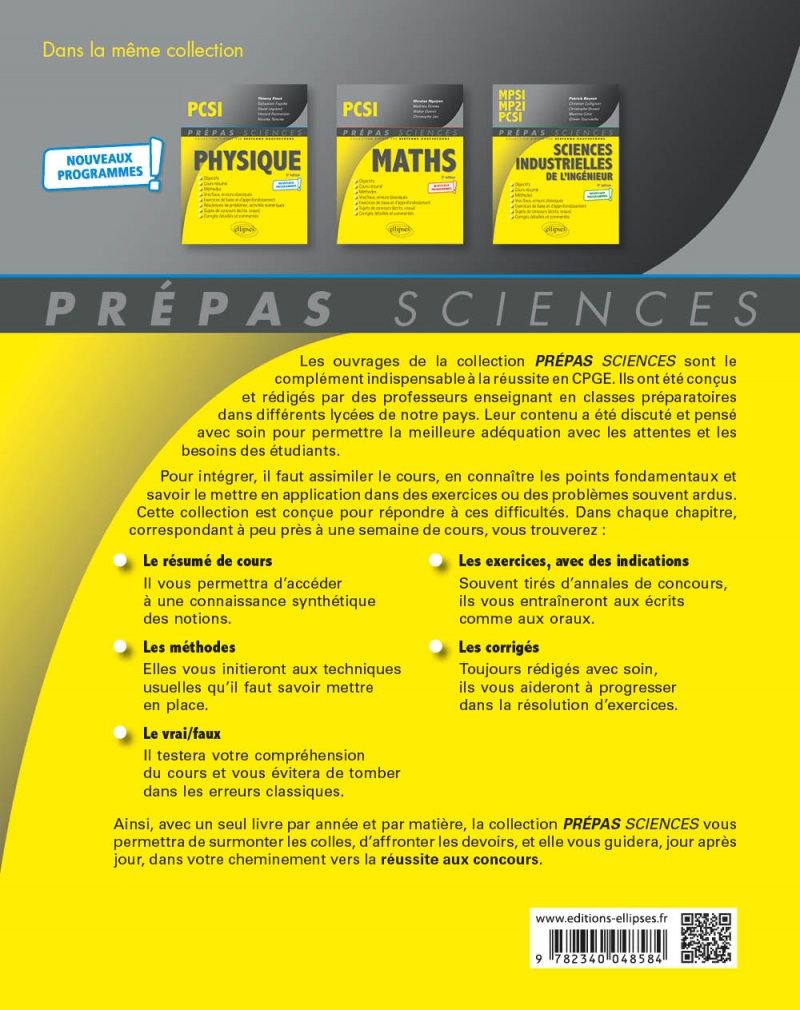 Chimie PCSI - Programme 2021 - 4e édition