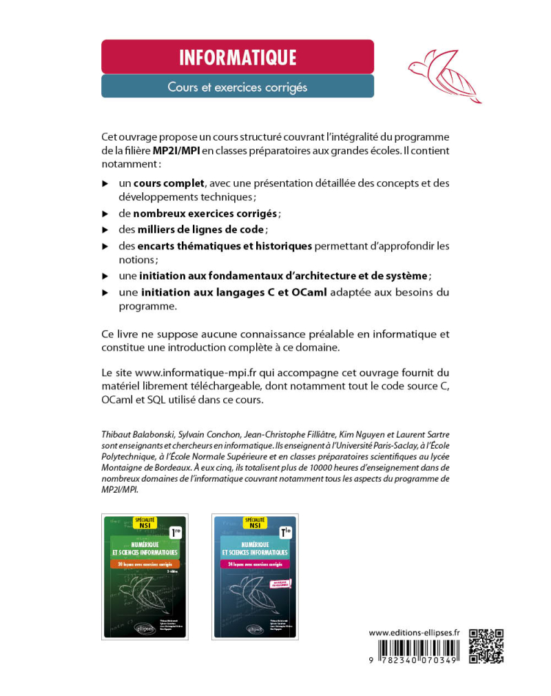 Informatique - MP2I/MPI - CPGE 1re et 2e années - Cours et exercices ...