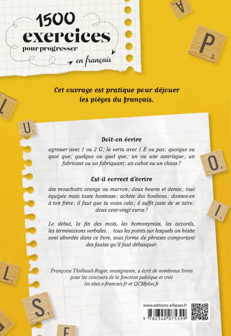 1500 exercices pour progresser en français - Orthographe, grammaire ...