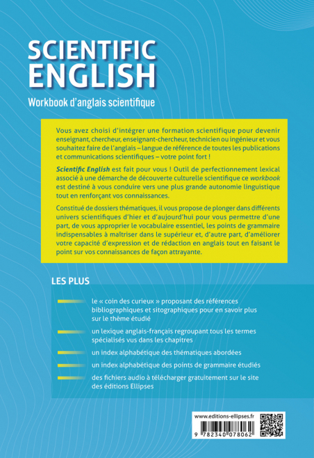 Scientific English. Workbook d'anglais scientifique B1-B2 - Parcours ...