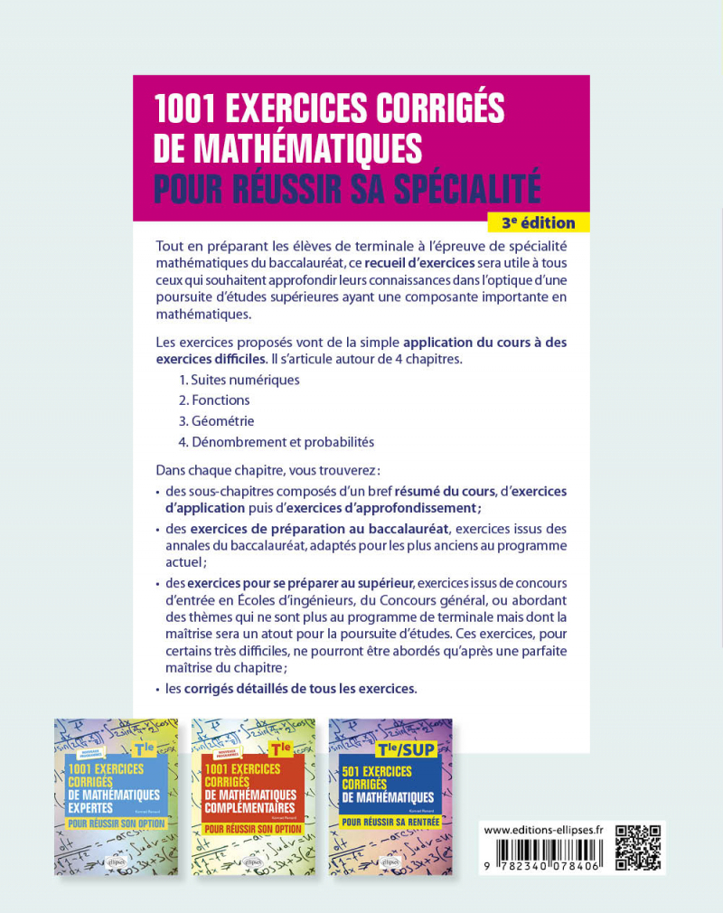 1001 exercices corrigés de Mathématiques - Pour réussir sa spécialité ...