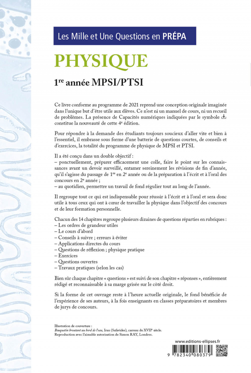 Les 1001 questions de la physique en prépa - 1re année MPSI-PTSI - 4e ...