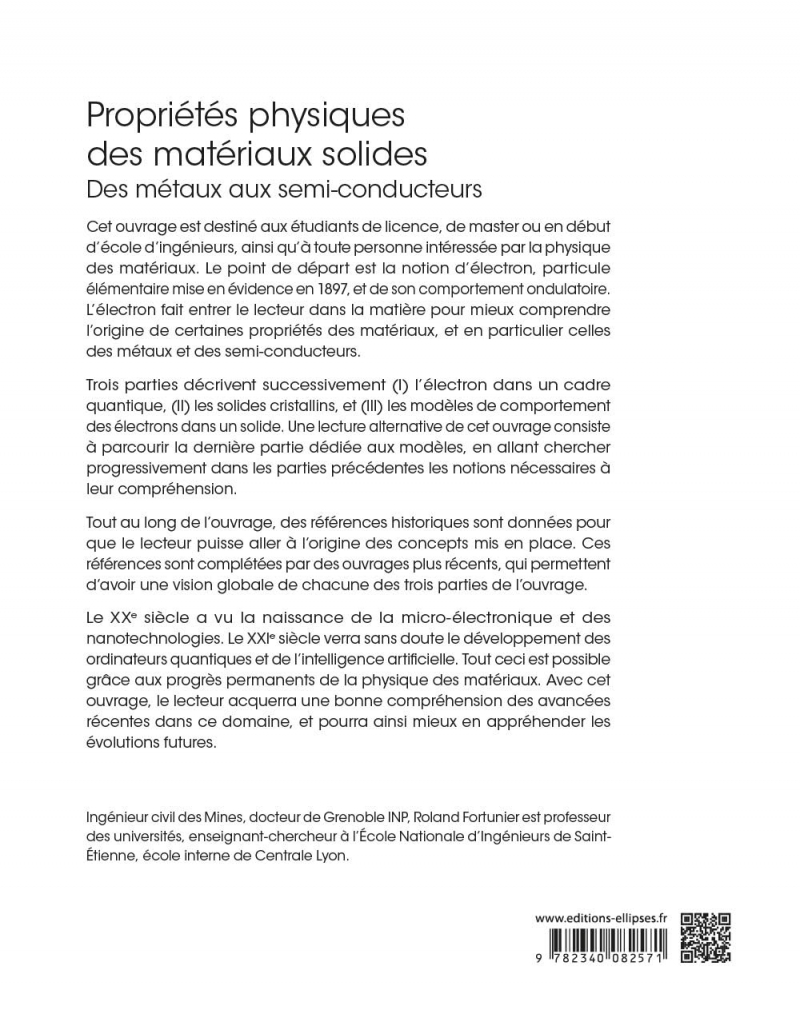 Propriétés physiques des matériaux solides - Des métaux aux semi ...