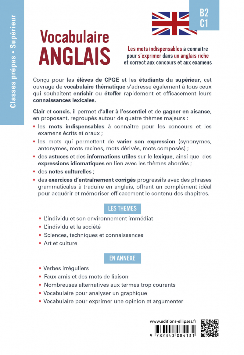 Vocabulaire anglais Spécial classes prépas et enseignement supérieur B2-C1 - Les mots ...