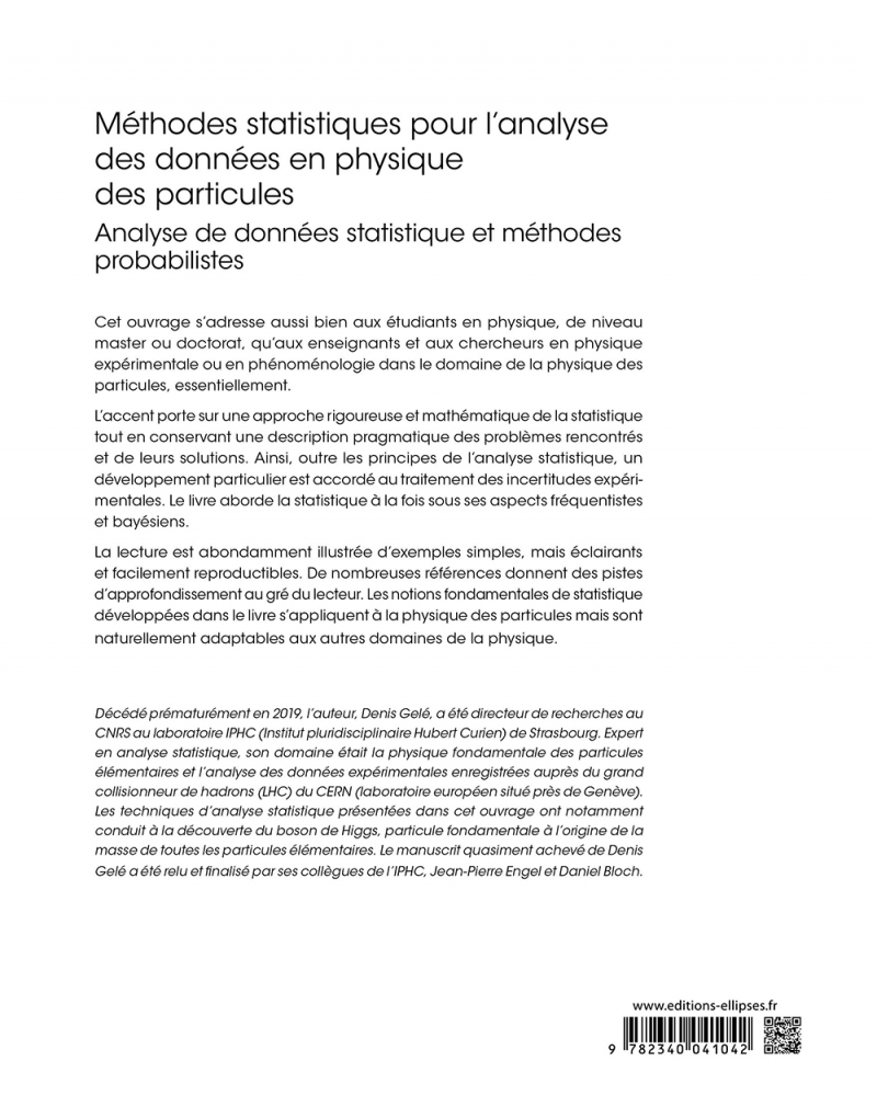 Méthodes statistiques pour l’analyse des données en physique des ...
