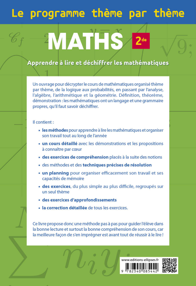 Maths Seconde - Le programme thème par thème - Apprendre à lire et ...