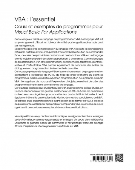 VBA : l’essentiel - Cours et exemples de programmes pour Visual Basic ...