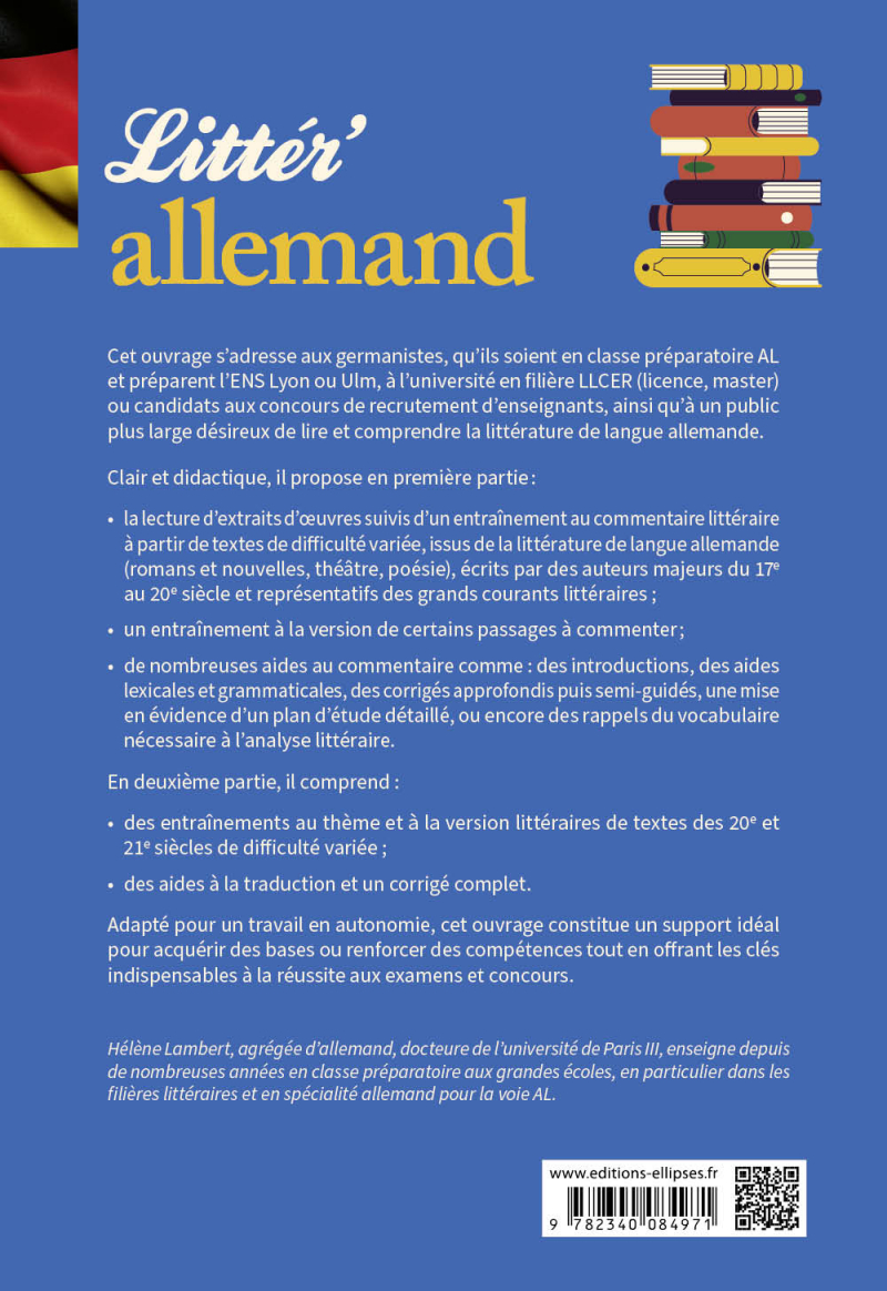 Littér'allemand ! Commentaire littéraire, thème et version (B2-C1) - Méthode et entraînements ...