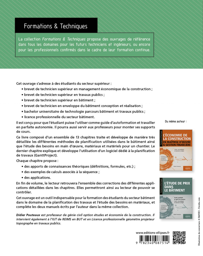 La planification des travaux dans le bâtiment & l’étude des besoins - Cours, cas pratiques et ...