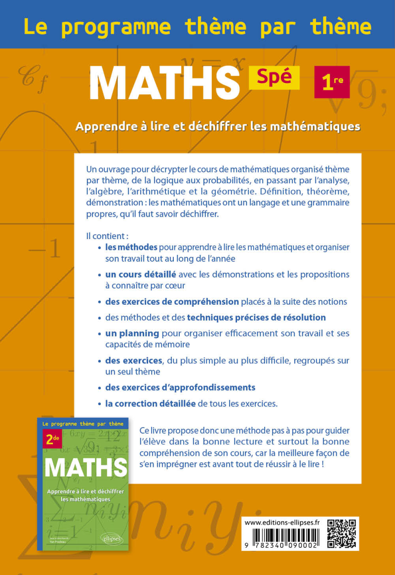 Spé Maths Première - Le programme thème par thème - Apprendre à lire et ...