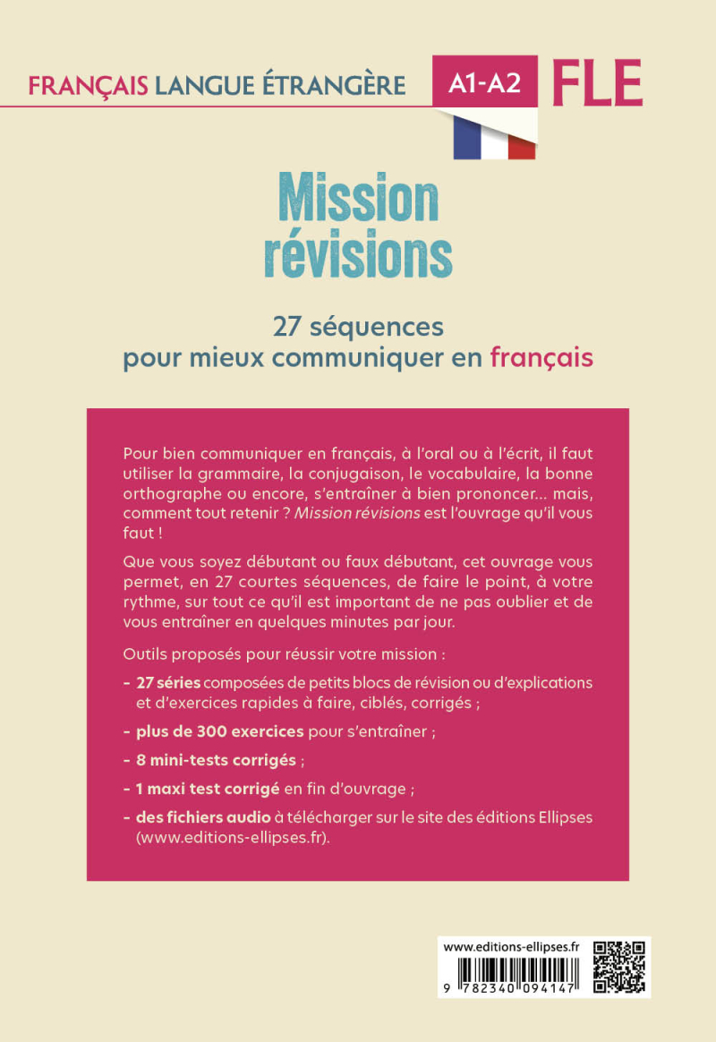 FLE (Français langue étrangère). Mission révisions A1-A2 - 27 séquences ...