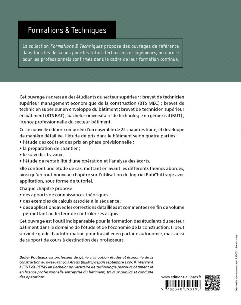 L’étude de prix dans le bâtiment - Avant, pendant et après les travaux – Cours, cas pratiques et ...