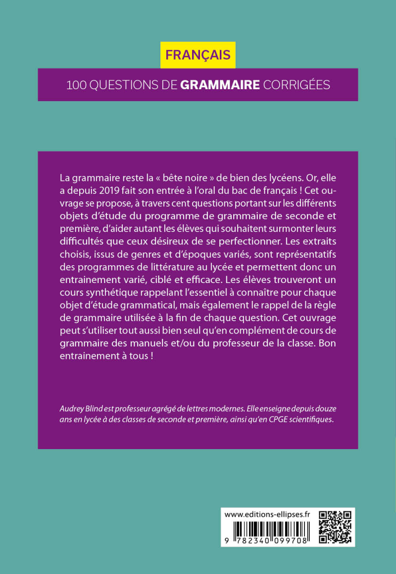 Français. 2de-1re. 100 questions de grammaire corrigées