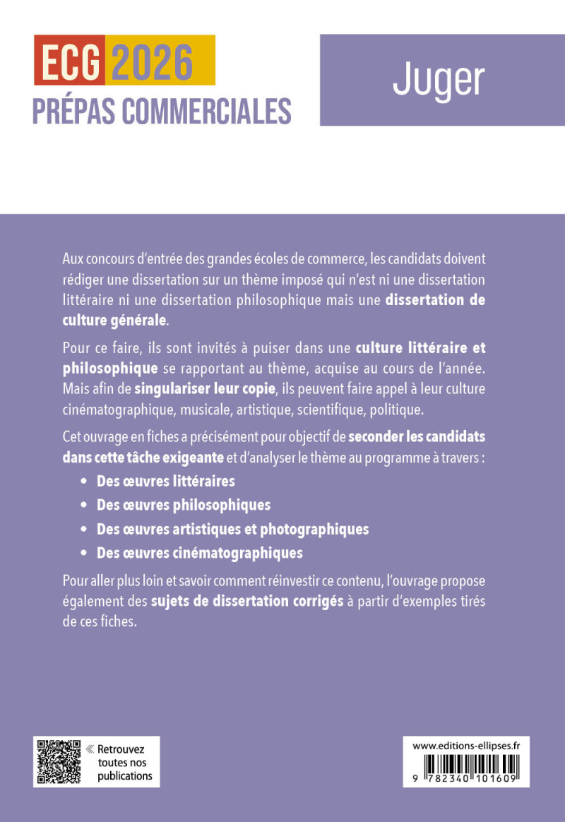 Juger. 50 œuvres en fiches pour réussir sa dissertation de culture ...