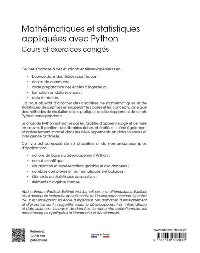 Mathématiques et statistiques appliquées avec Python - Cours et ...