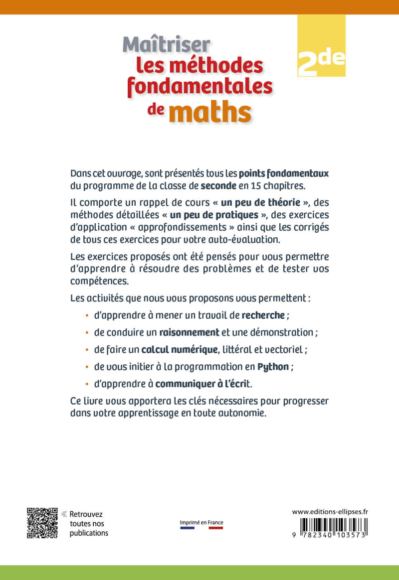 Maîtriser les méthodes fondamentales de maths - 2de