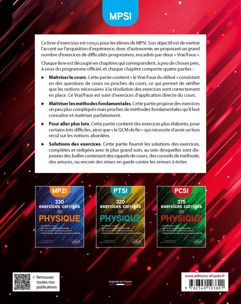 330 exercices corrigés de Physique – MPSI