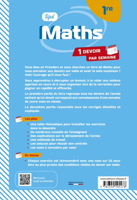 Spé Maths. 1re - Devenez incollable à l'écrit