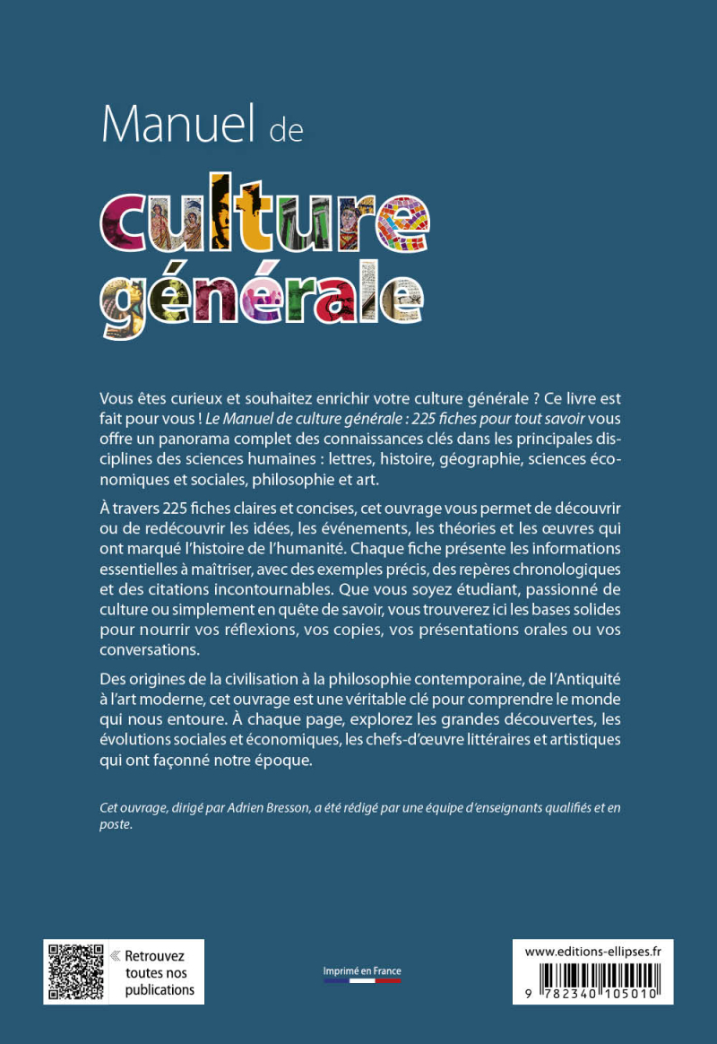 Manuel de culture générale. 225 fiches pour tout savoir - Lettres ...