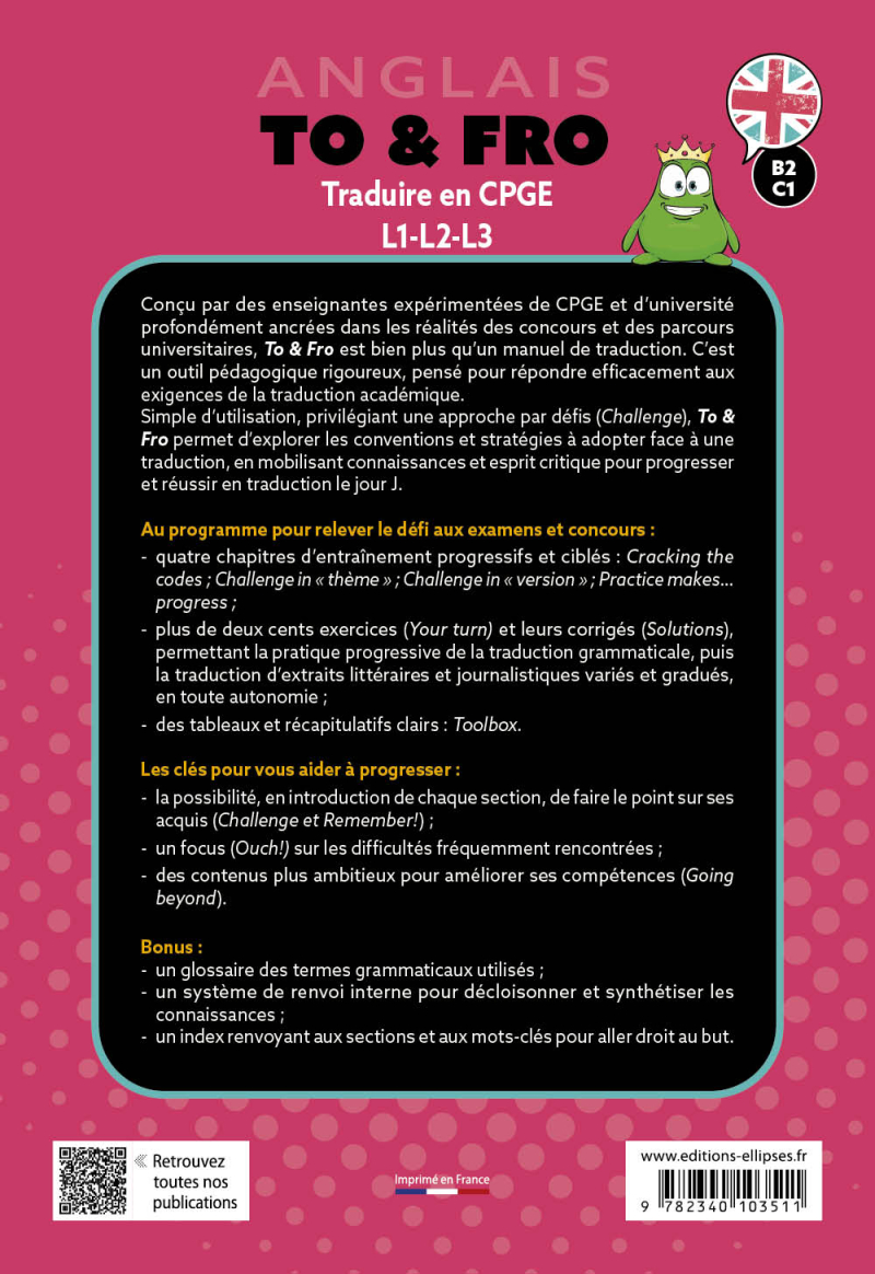Anglais - To & Fro - Traduire en CPGE, L1, L2, L3 - Relevez le défi ...