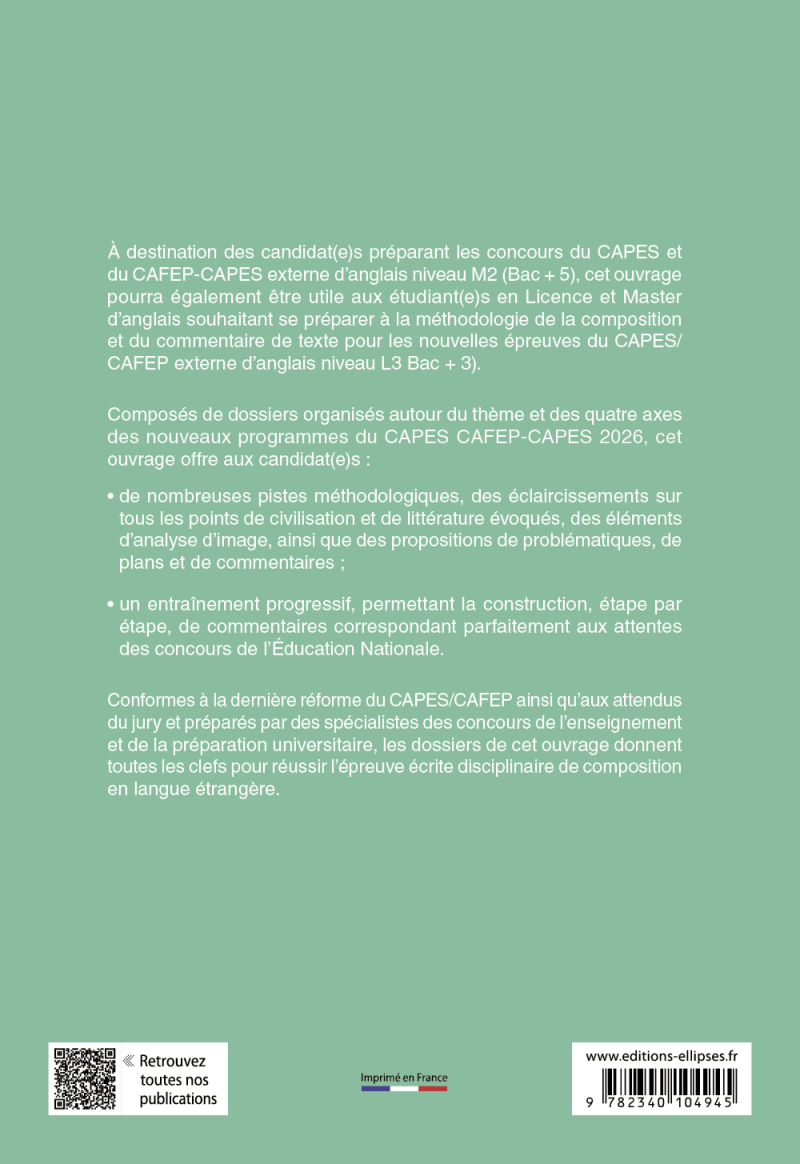 CAPES Anglais 2026 - Épreuve écrite disciplinaire - La composition - Préparation et sujets corrigés