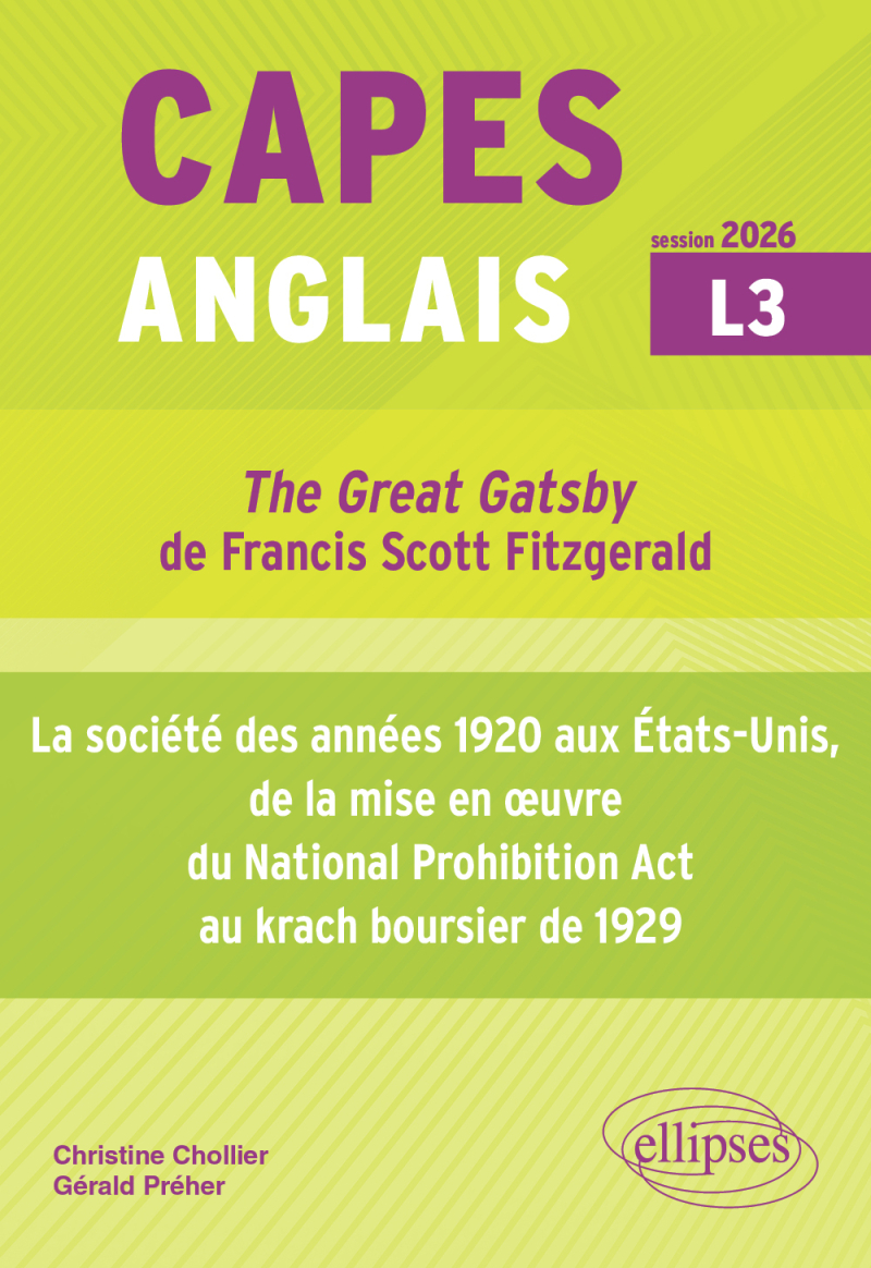 CAPES Anglais 2026 - Bac + 3 - "The Great Gatsby" de Francis Scott Fitzgerald (1925) et la ...