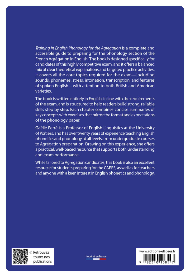Training in English Phonology for the Agrégation - Theory and Practice