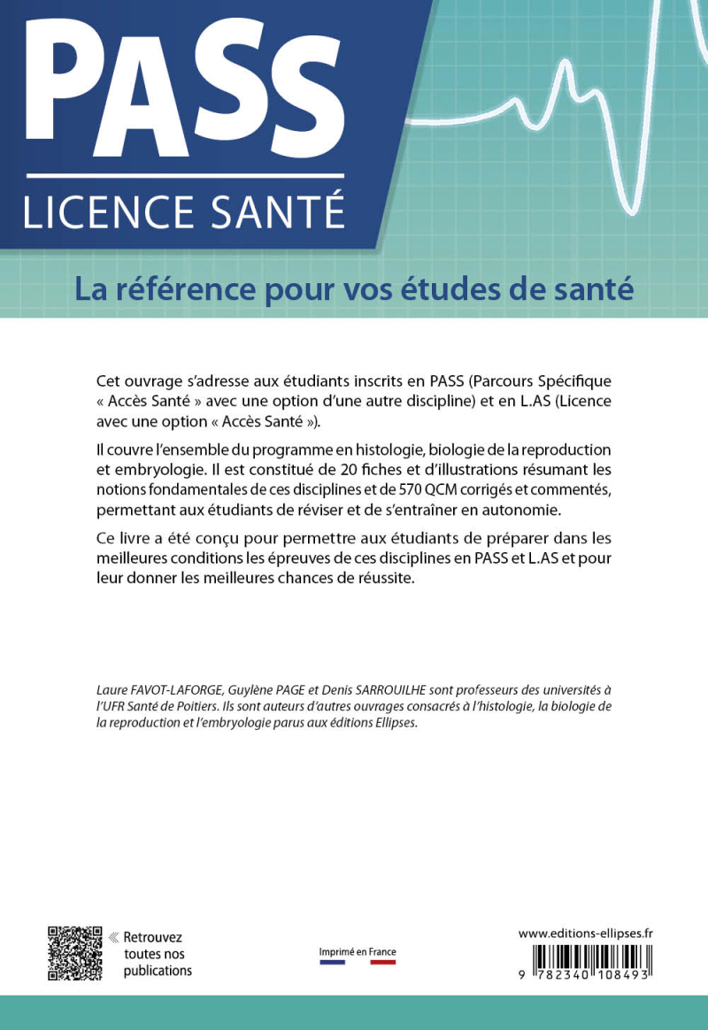 Histologie, biologie de la reproduction et embryologie en PASS et LAS ...