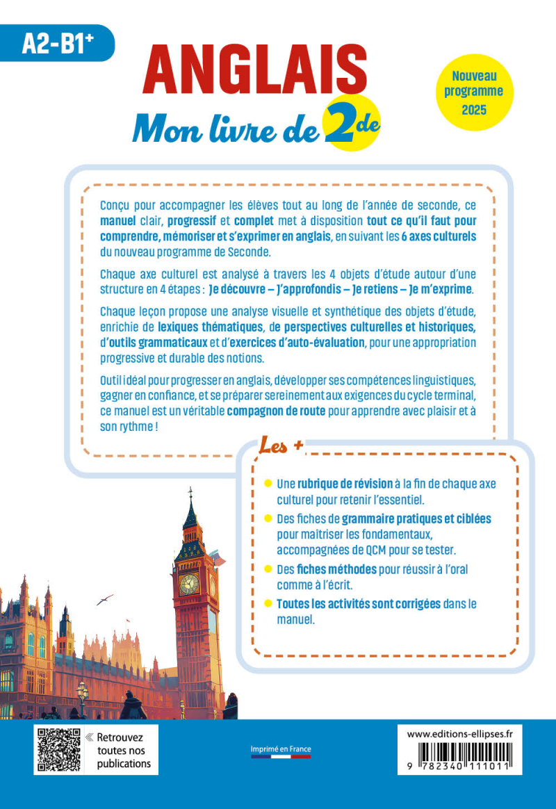 Anglais - Mon livre de 2de (A2-B1+) - Nouveau programme 2025