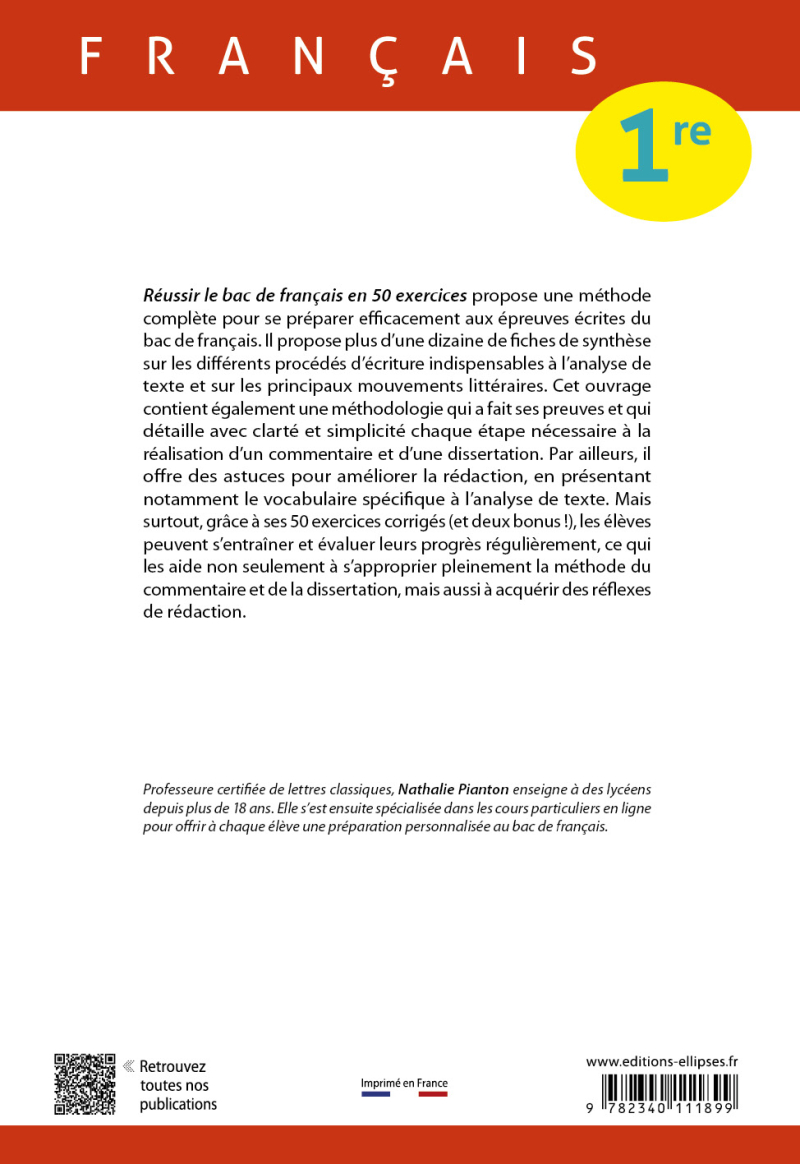 Français - 1re - Réussir le bac de français en 50 exercices